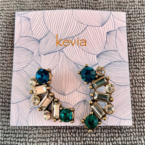 Kevia | Jewelry | Nwt Kevia Statement Earrings Blue White And Green ...